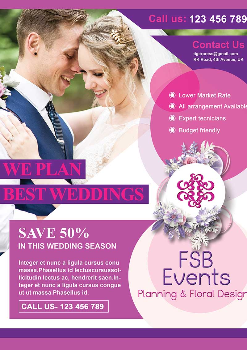 Wedding Planner Business Flyers Wedding Planner Business Flyers